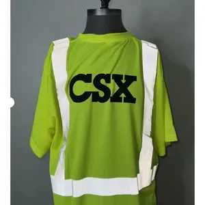 CSX | Shirts | New Csx Neon Hires Safety Neon Yellow Rail Train Tee ...